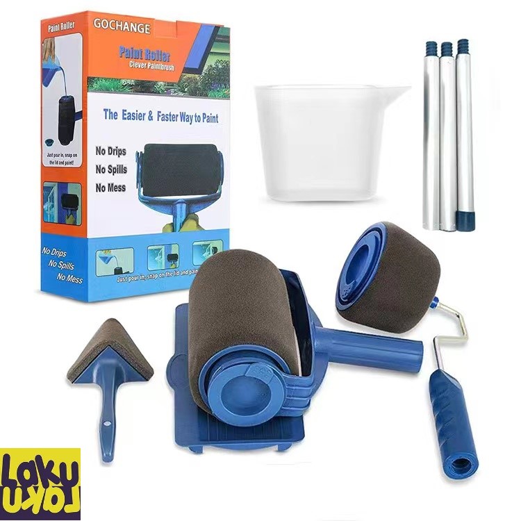Roll kuas cat tembok rumah Paint Roller Brush Kit / Pintar Facil Clever ...