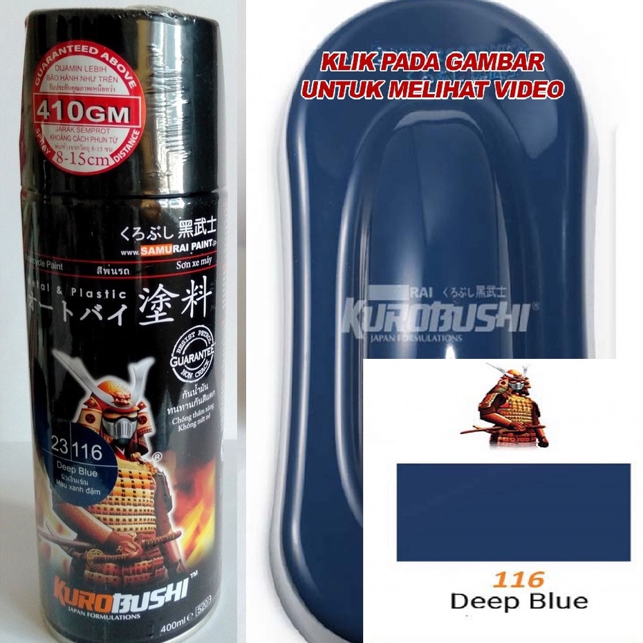 Honda Colours Samurai Paint Kurobushi Cat Semprot Pilox Pilok 116 DEEP BLUE / BIRU TUA / BIRU ...