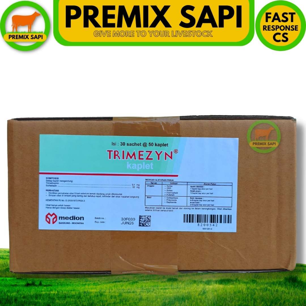 TRIMEZYN KAPLET 50 Kapsul 1 DUS - Obat Pilek Ngorok Pulorum Ayam ...