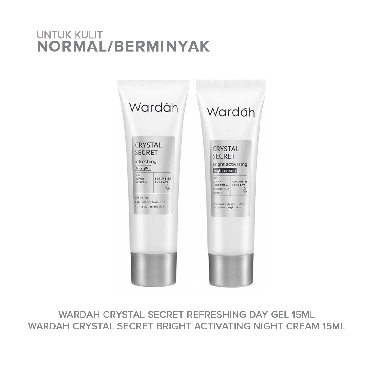 Paket Wardah Crystal Secret Lengkap Whitening Series Untuk Kulit Normal Berminyak Perawatan ...