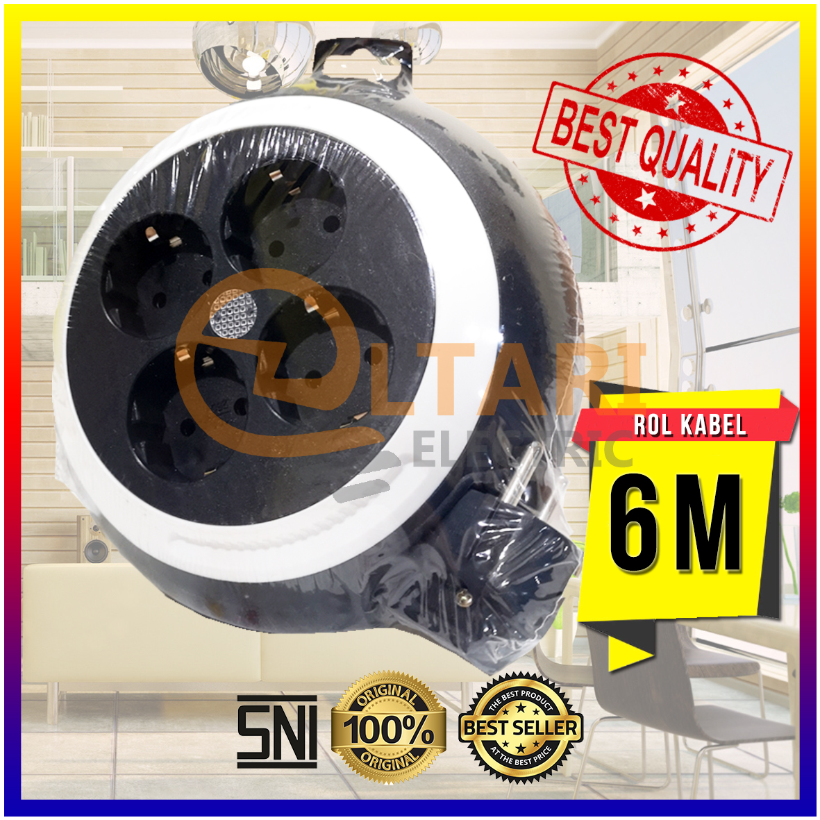 KABEL ROL 6M / COLOKAN LISTRIK / ROL KABEL / BOX KABEL 6M 6 METER ...