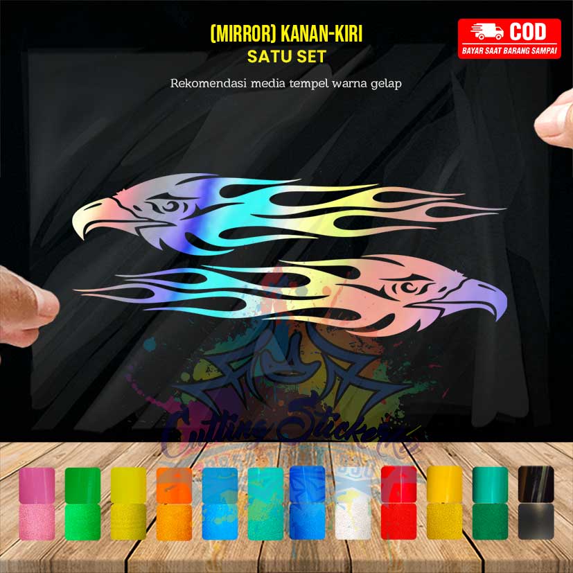Stiker Viral Cutting Stiker Elang Flames Sticker Variasi Motor Mobil ...