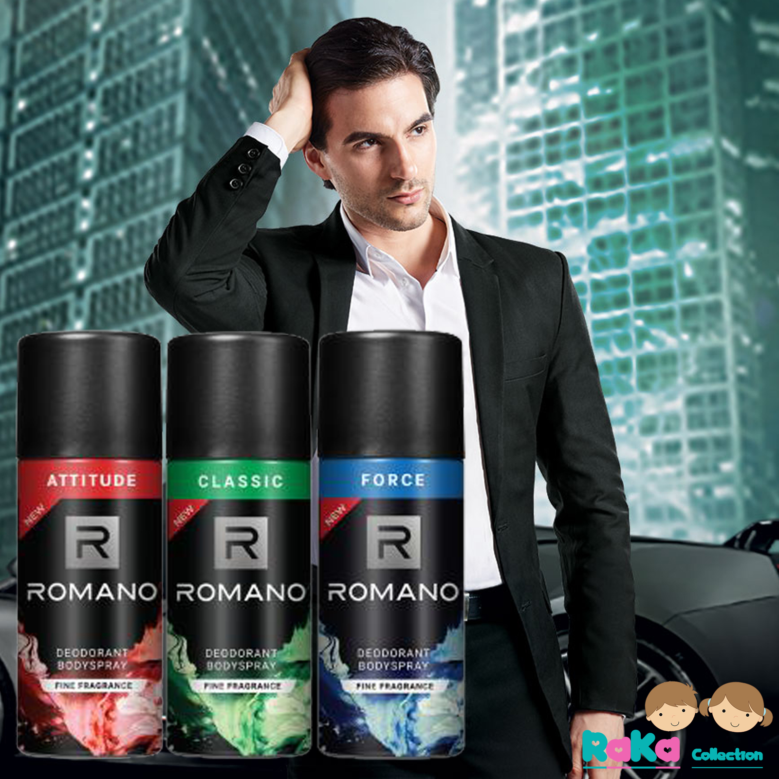 Romano Deodorant Body Spray Fine Fragrance 150 Ml - Biru | Lazada Indonesia