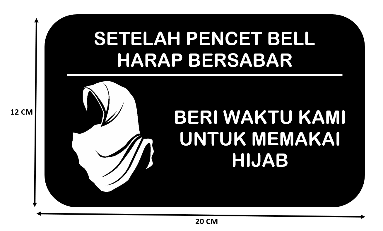 SIGN AKRILIK BELL / SIGN AKIRIK TEKAN BELL HIJAB / SIGN BELL HIJAB ...