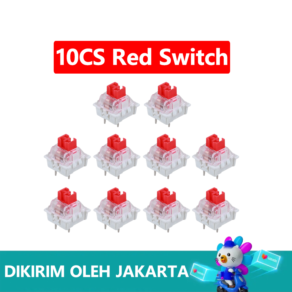 [Shipped within 1 day] ZIFRIEND 10pcs Switch Keyboard Mekanik Switch 3-PIN Outemu Switch Merah ...