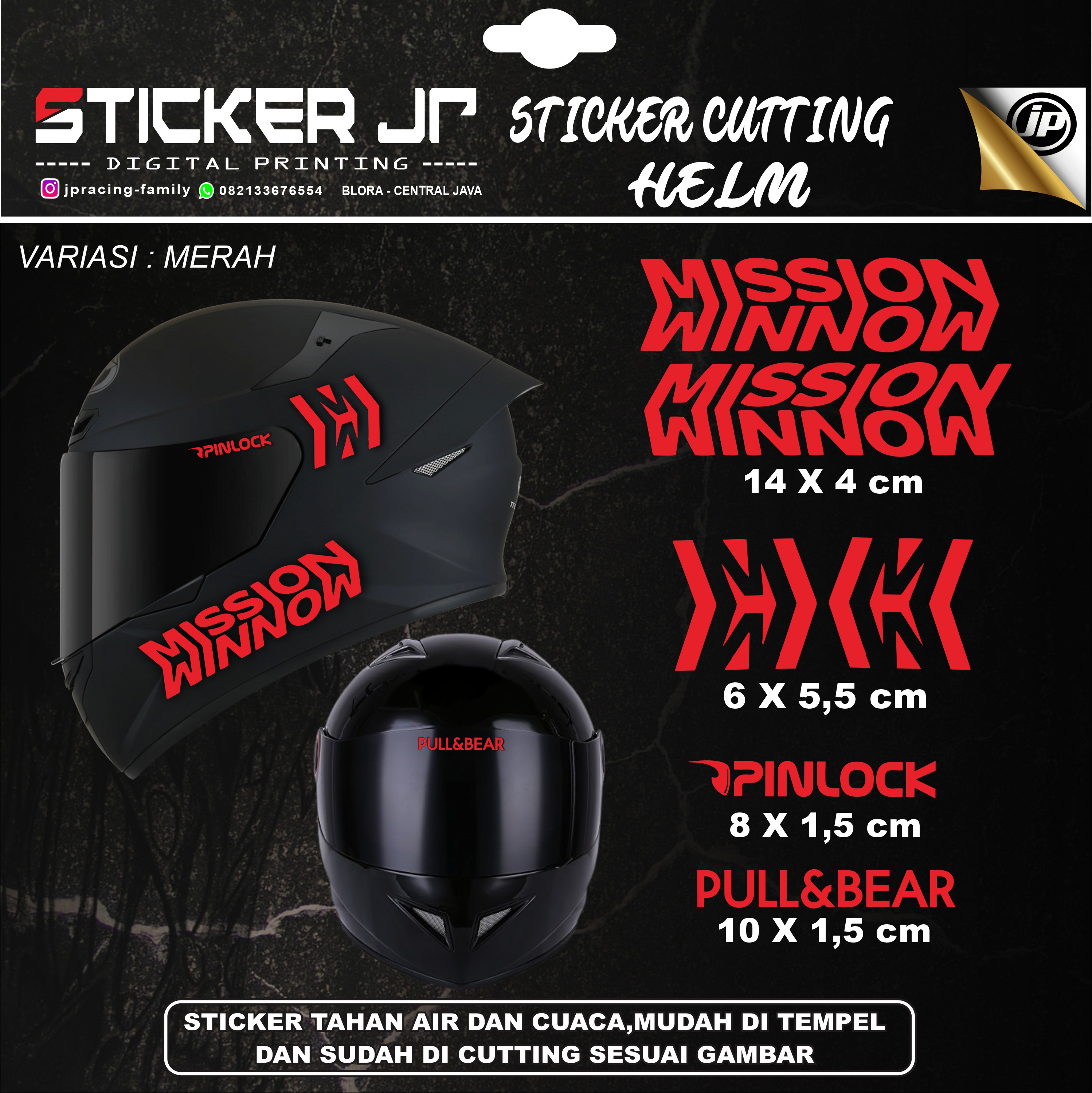 Cutting Sticker Stiker Helm Full Face Variasi PINKLOCK MISSION | Lazada ...