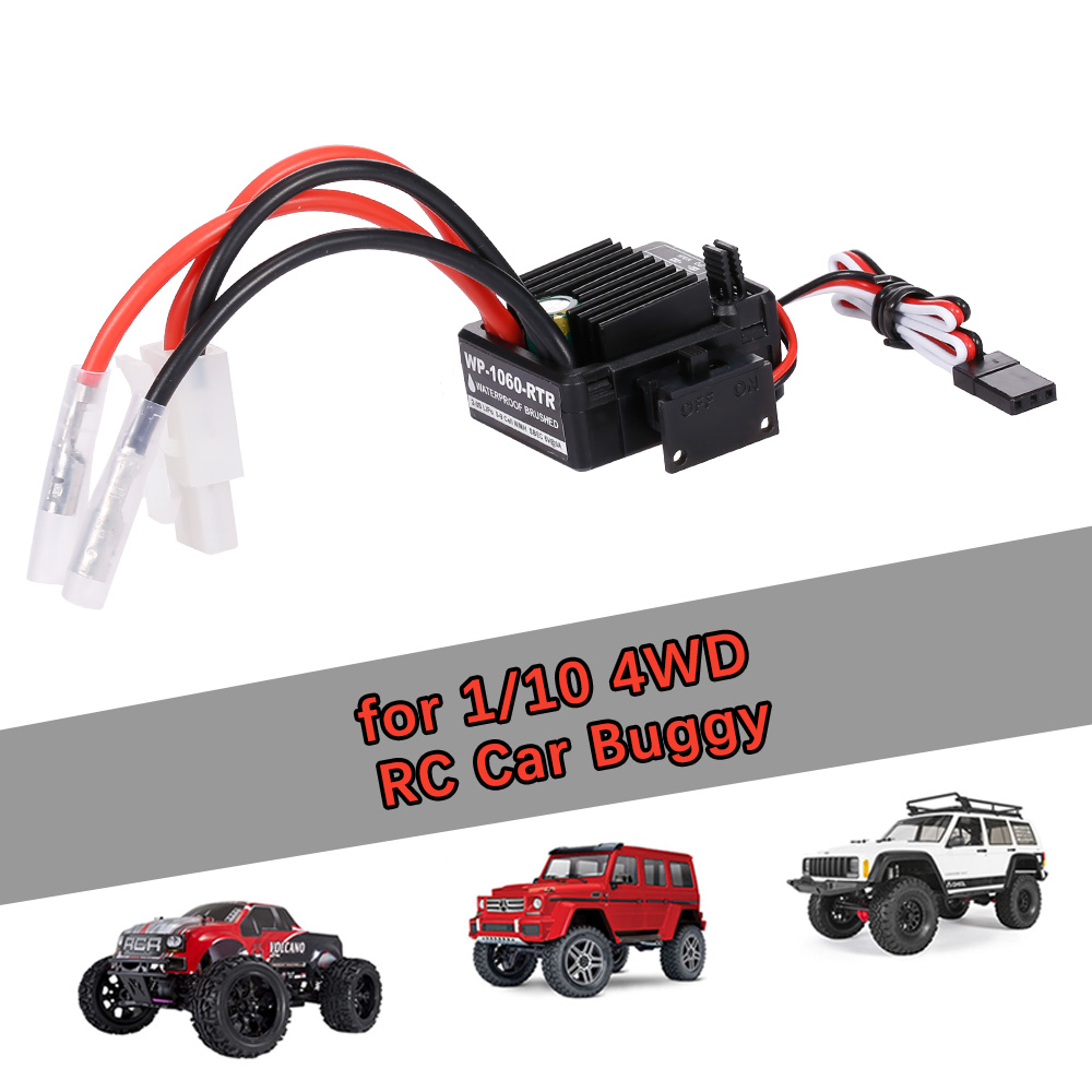 GoolRC 60A Waterproof Brushed ESC Speed Controller for 1/10 4WD RC Car ...