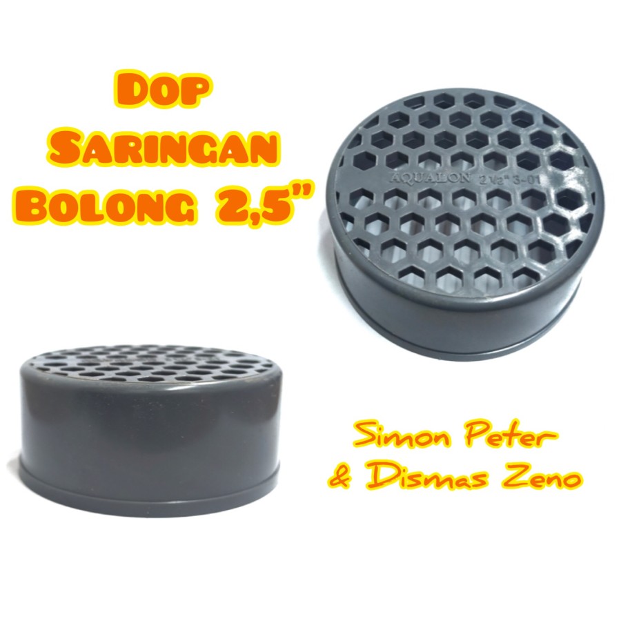 Dop Saringan Pipa PVC 2,5 inch 2 1/2” BOLONG Tutup Cap Lubang Biopori ...