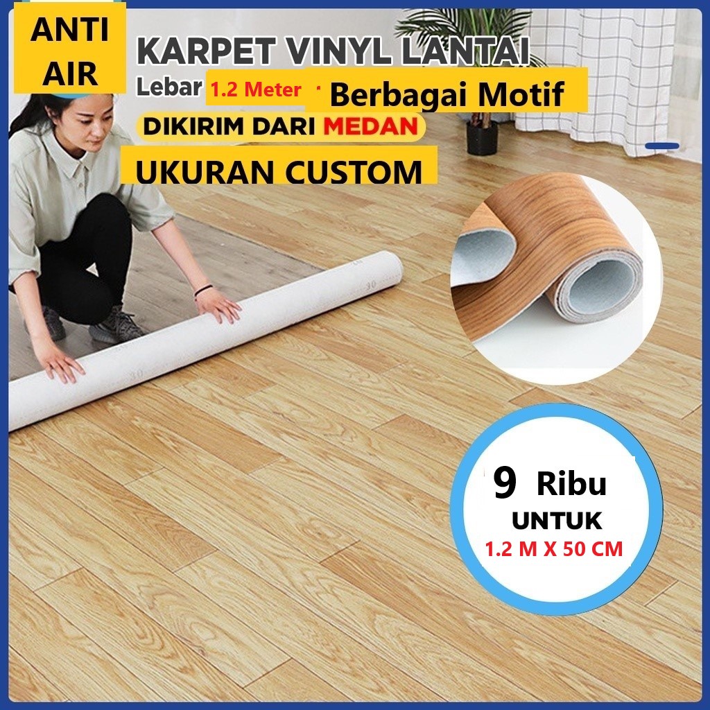 karpet alas lantai vinyl gulungan meteran motif anti air custom 120 cm ...