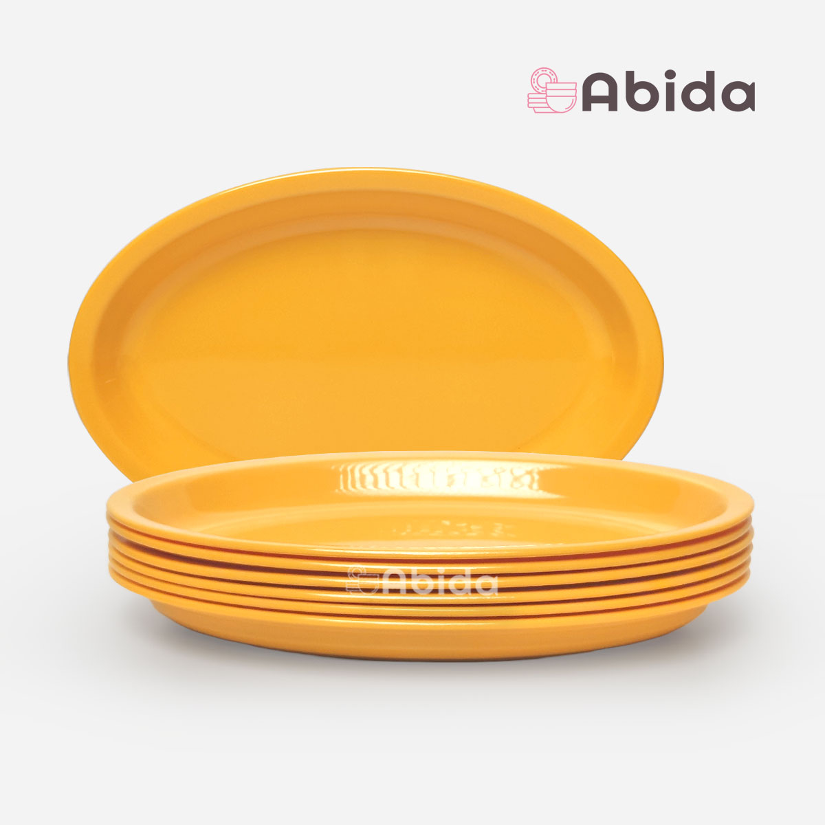 Abida 1 Lusin Piring Oval Melamin 9 inch - Piring Saji Lusinan - Piring ...
