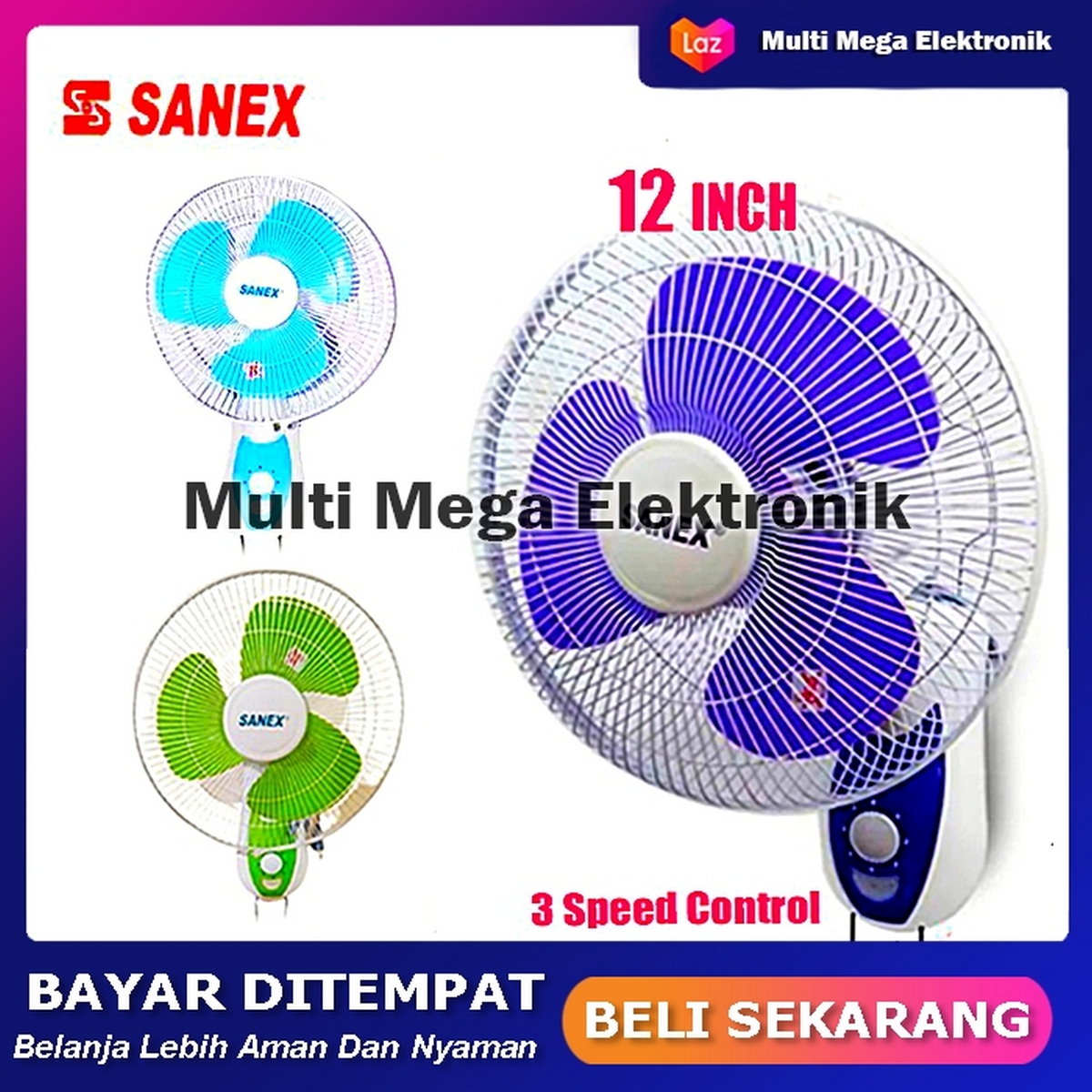 KIPAS ANGIN DINDING SANEX SONUS 12 INCH / KIPAS ANGIN TEMBOK / KIPAS ...