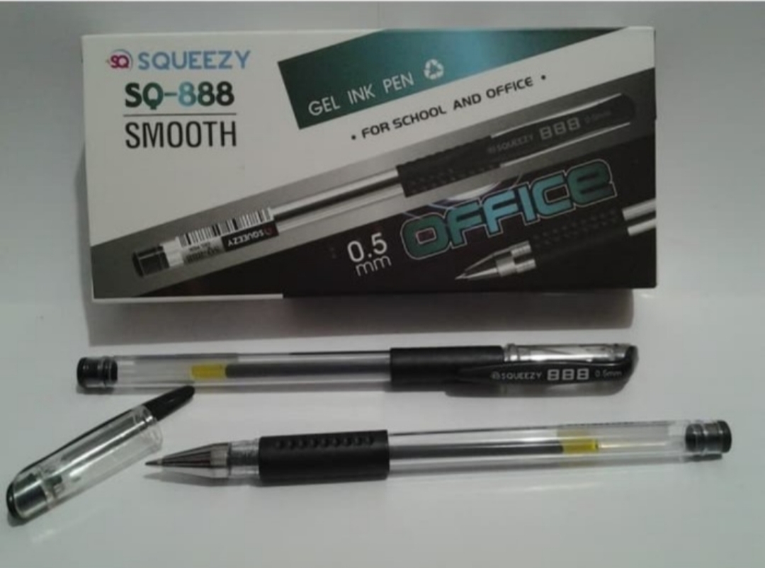 12 Buah per Box Pulpen Gel Pen ( Hitam ) garansi tinta 2 tahun | Lazada ...