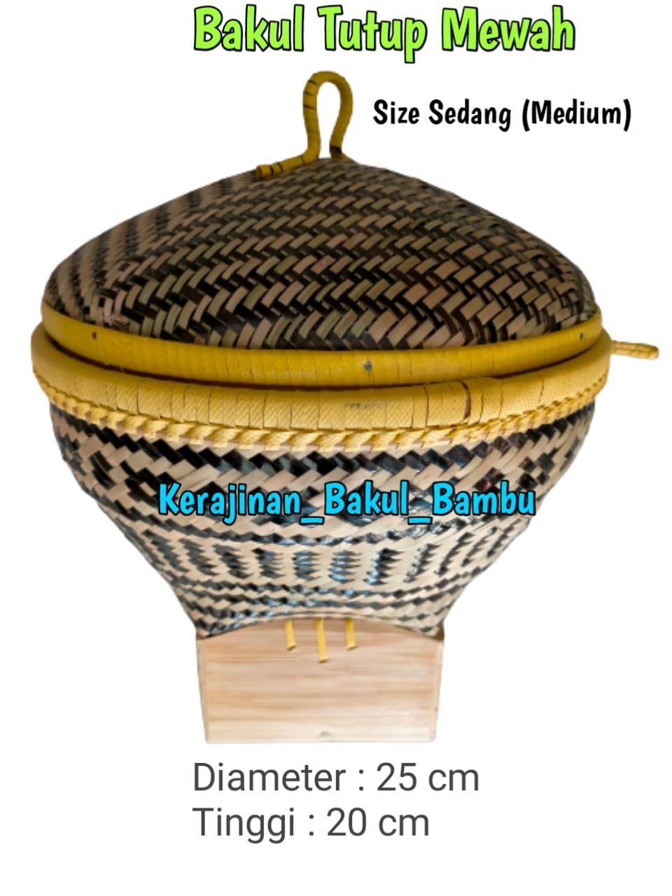 Bakul nasi BAKUL TUTUP UKURAN SEDANG Bakul Souvenir bakul bambu Bakul ...