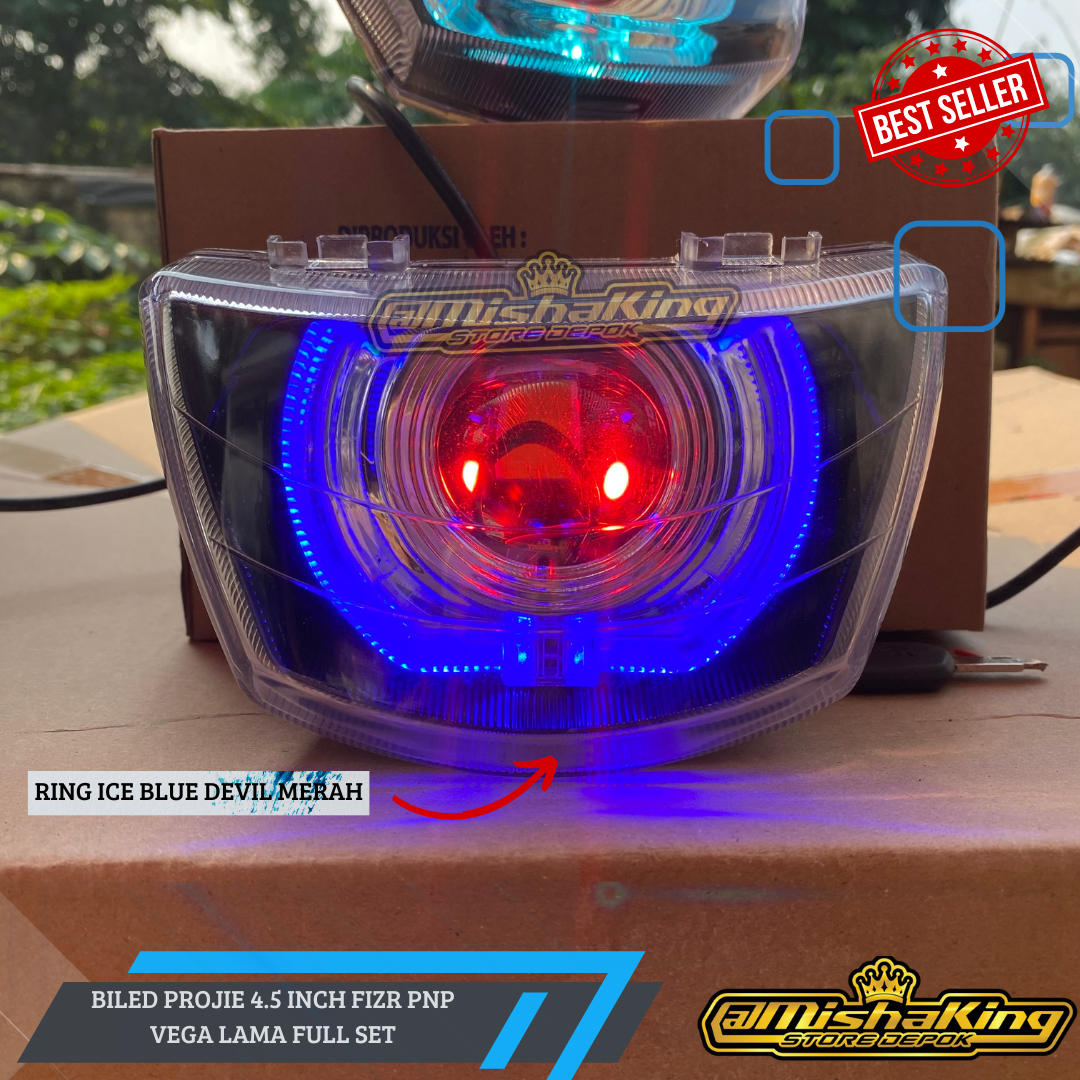 LAMPU BILED PROJIE FIZR F1ZR PNP VEGA LAMA 4.5 INCH FULL SET REFLEKTOR ...