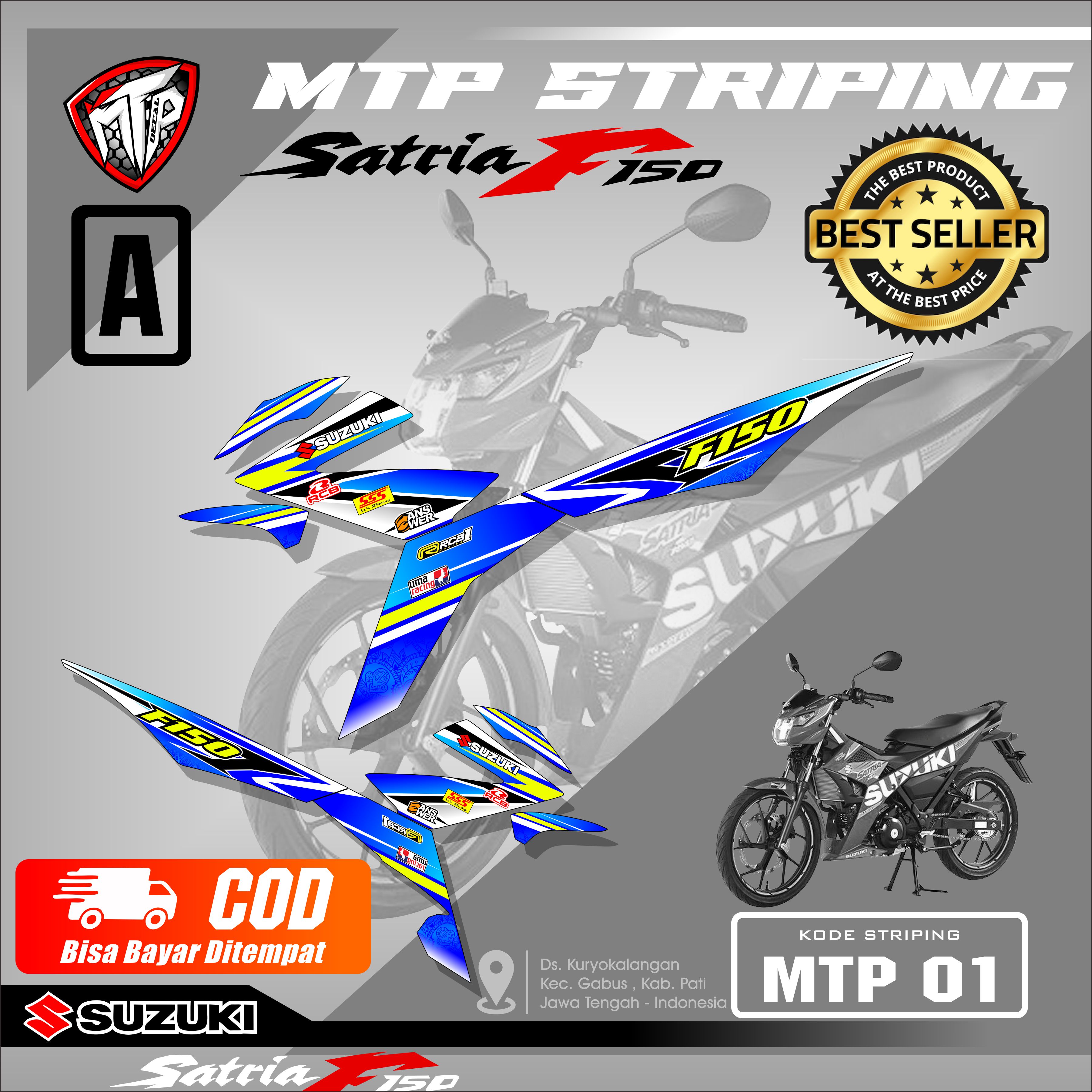 (COD) Sticker Striping Variasi Satria FI Injeksi - Stiker Variasi Lis ...