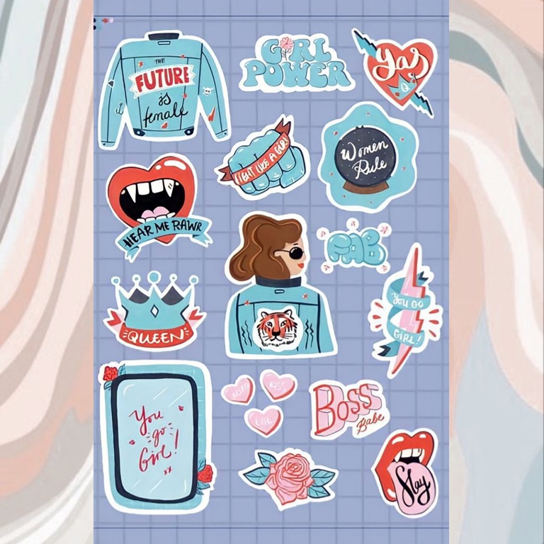 [PART 1] Aesthetic Girl Stickers /stiker aesthetic/stiker untuk jurnal ...