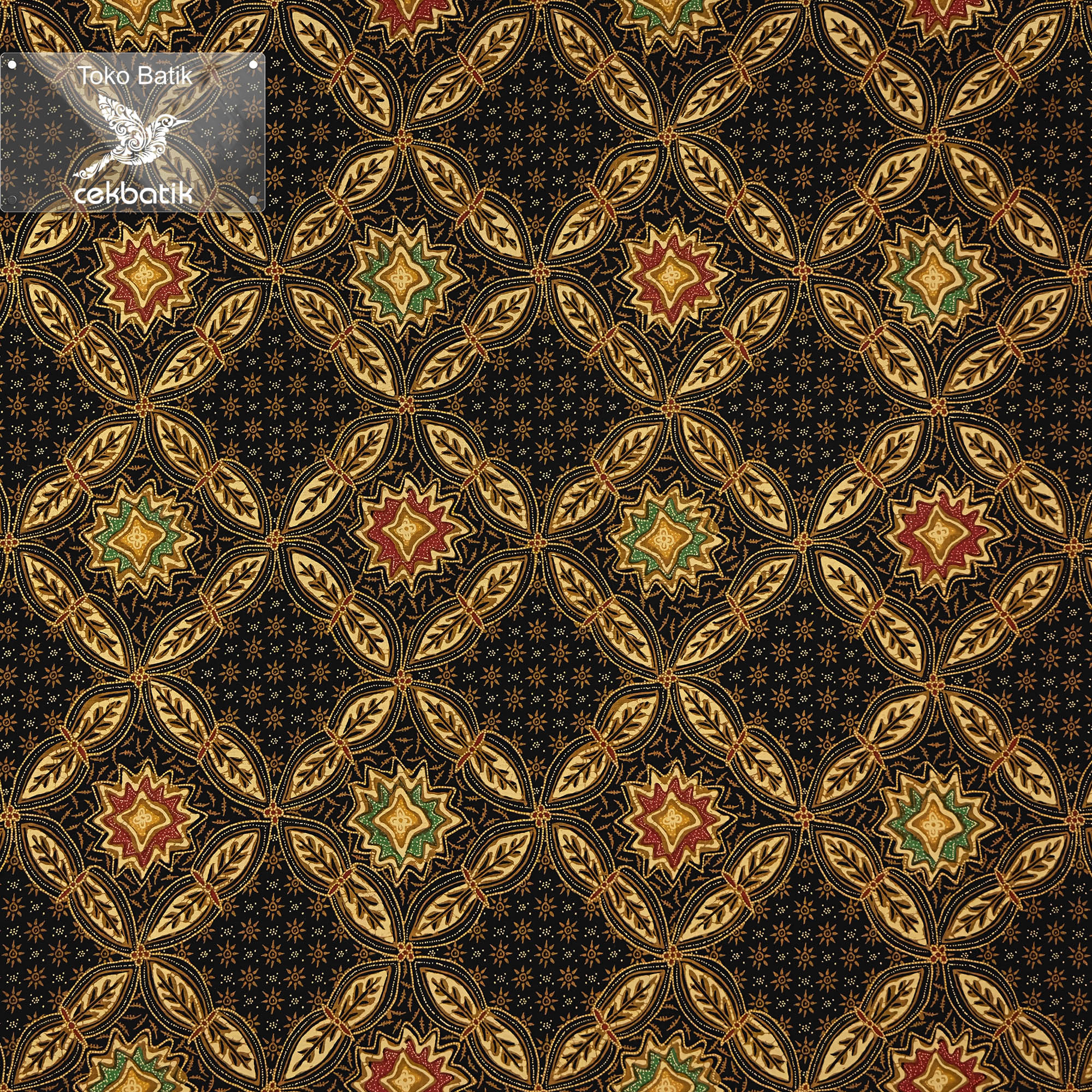 Kain Batik - Motif SOGAN Kawung Teruntum Bunga Jawa Modern Spesial ...