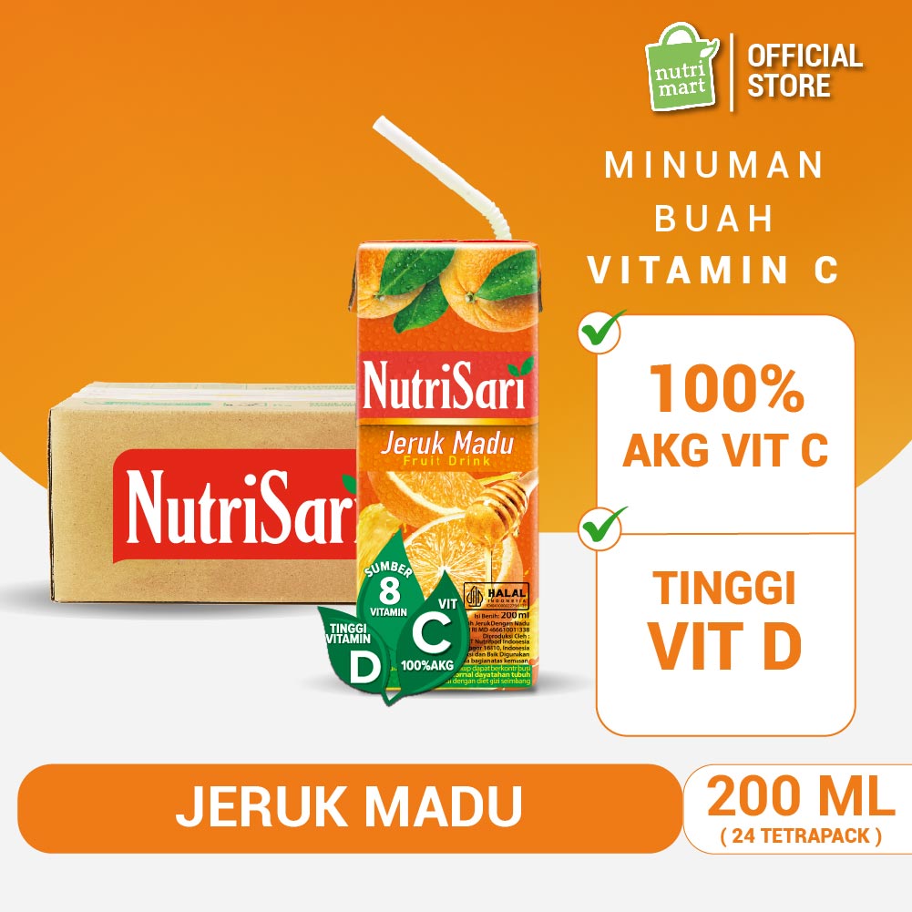 NutriSari RTD Jeruk Madu 200ml (24 tetrapack) - Minuman Buah Vitamin C & Vitamin D | Lazada ...