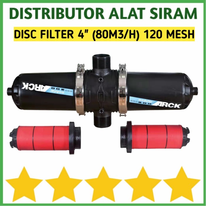 DISC FILTER 4 INCH 120 MESH PENYARING AIR IRIGASI SYSTEM SPRINKLER PVC ...