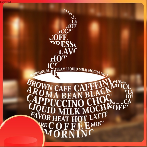 NEW Stiker Gelas Kopi Coffee Toko Cafe Kaca Dinding Jendela Sticker ...