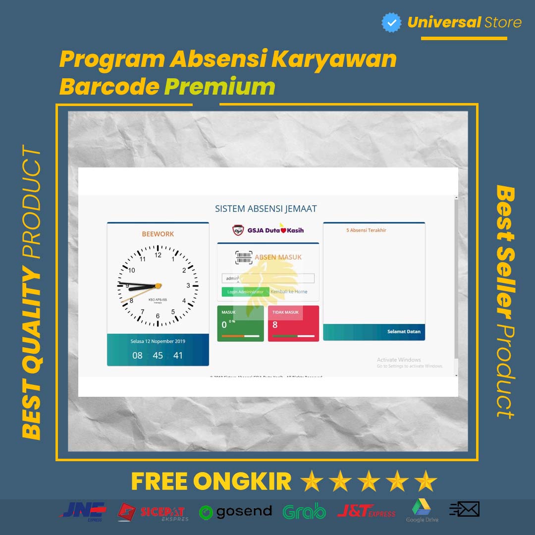 Program Absensi Karyawan Barcode Berbasis Web Lifetime Premium PRO Full ...
