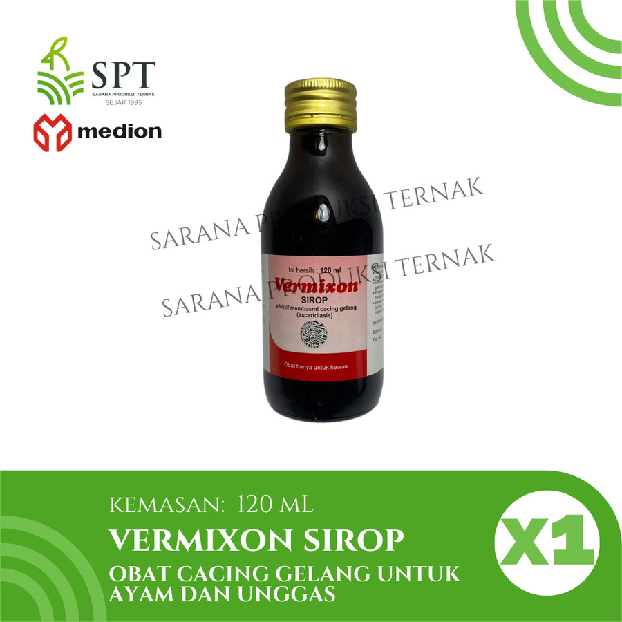 MEDION VERMIXON SIROP 120 ml OBAT CACING GELANG CACINGAN AYAM UNGGAS ...