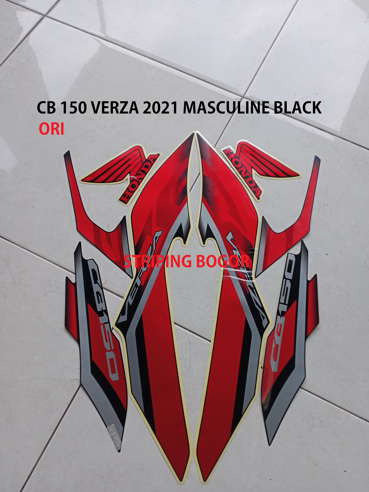 Stiker Striping Motor Honda CB 150 Verza SW 2021 Masculine Black ORI ...