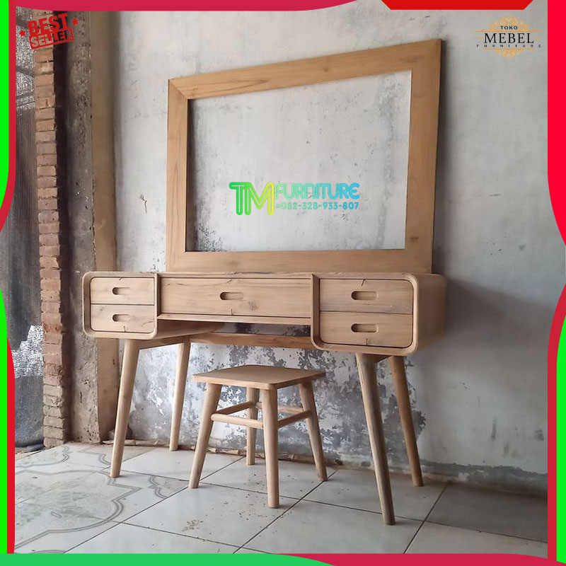 Meja Rias Minimalis Retro Kayu Jati Tua Mentahan | Lazada Indonesia
