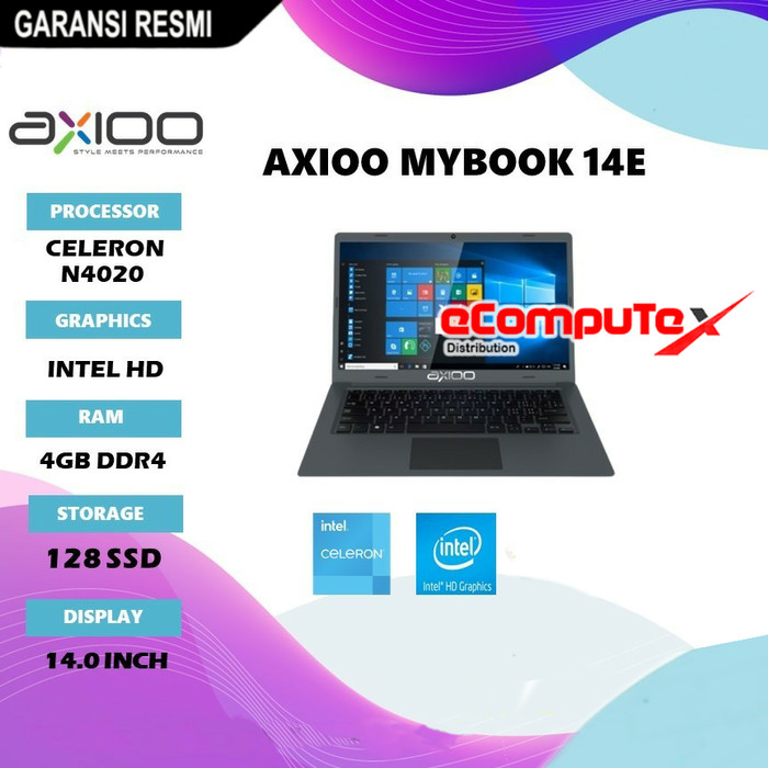 NOTEBOOK AXIOO MYBOOK 14E INTEL CELERON N 4020 4GB 128GB SSD 14'' RESMI ...