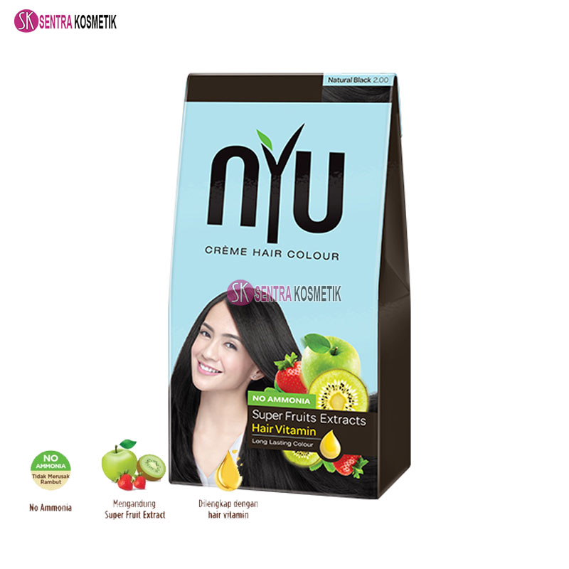 NYU Pewarna Rambut Hair Color Cat Rambut Tanpa Amonia Permanent 30 ml X ...