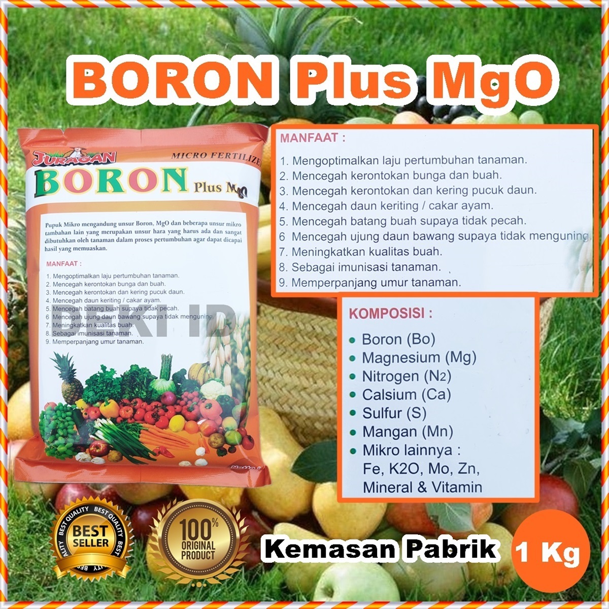 Pupuk Boron 1 Kg Plus Magnesium Juragan Mikro Fertilizer Tanaman Anti ...