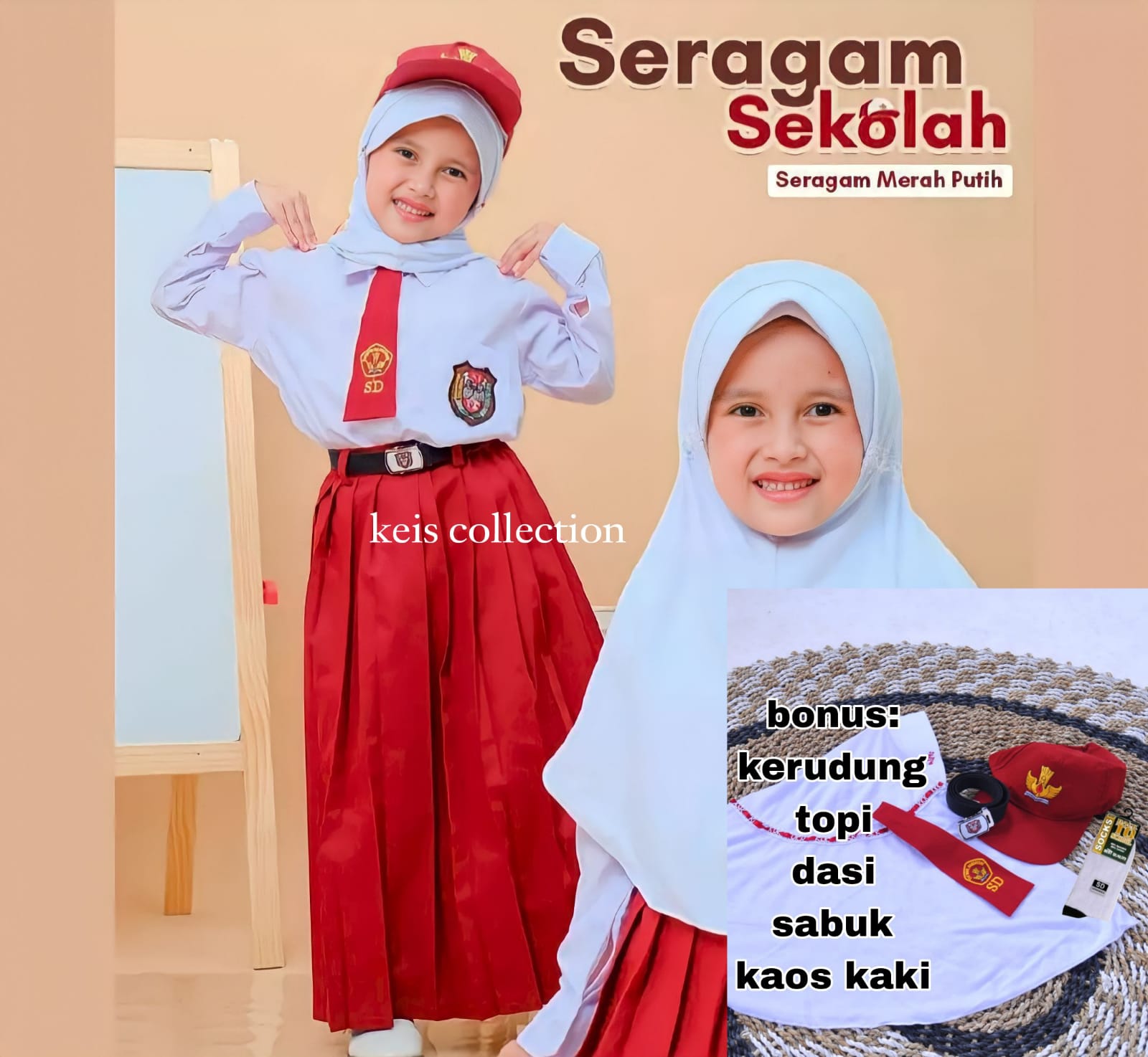 PROMO SETELAN SERAGAM SEKOLAH SD ANAK PEREMPUAN KELAS 1-6 / SERAGAM SD ...