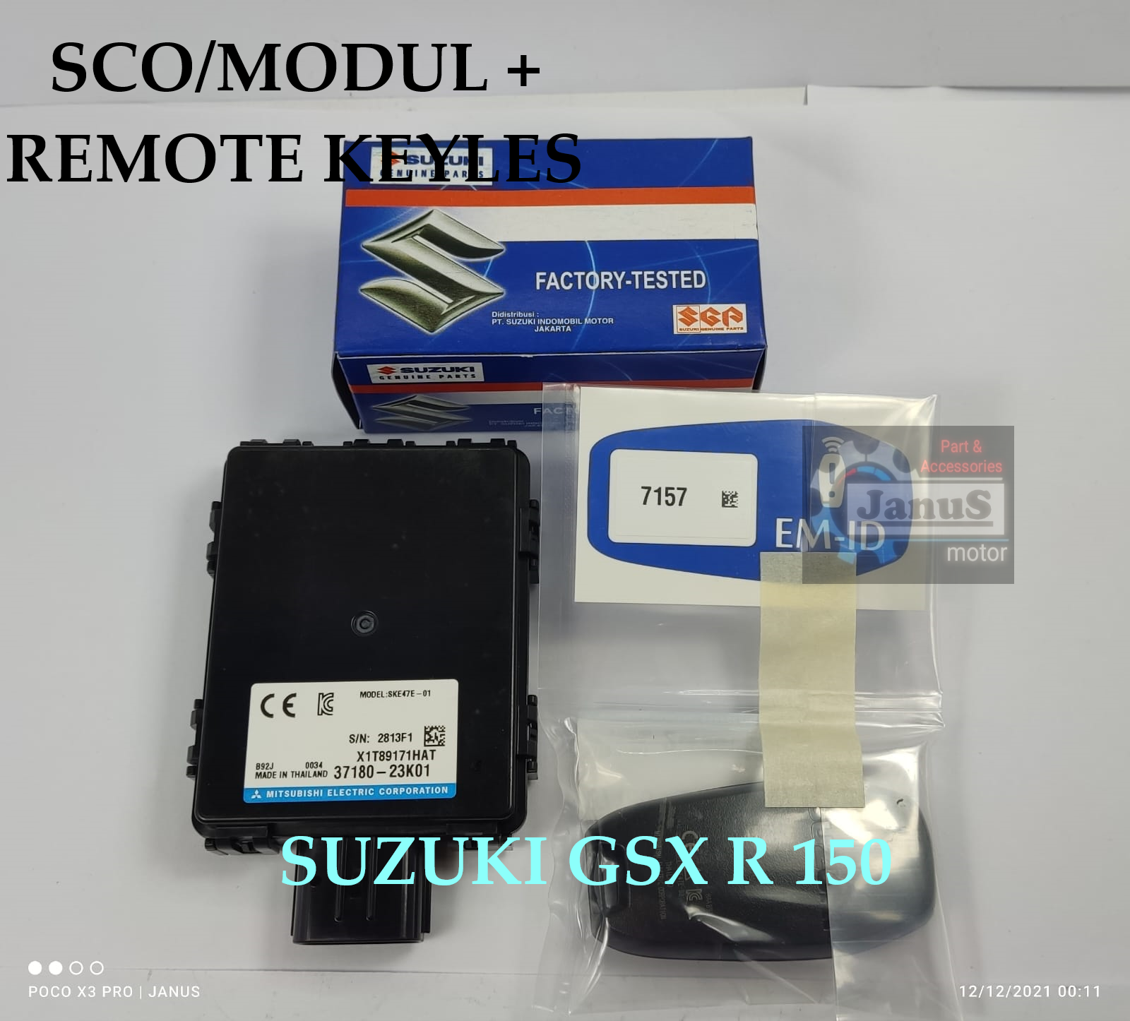 REMOTE KEYLESS SUZUKI GSX 150 KUNCI SENSOR KONTAK REMOT ORIGINAL SGP ...