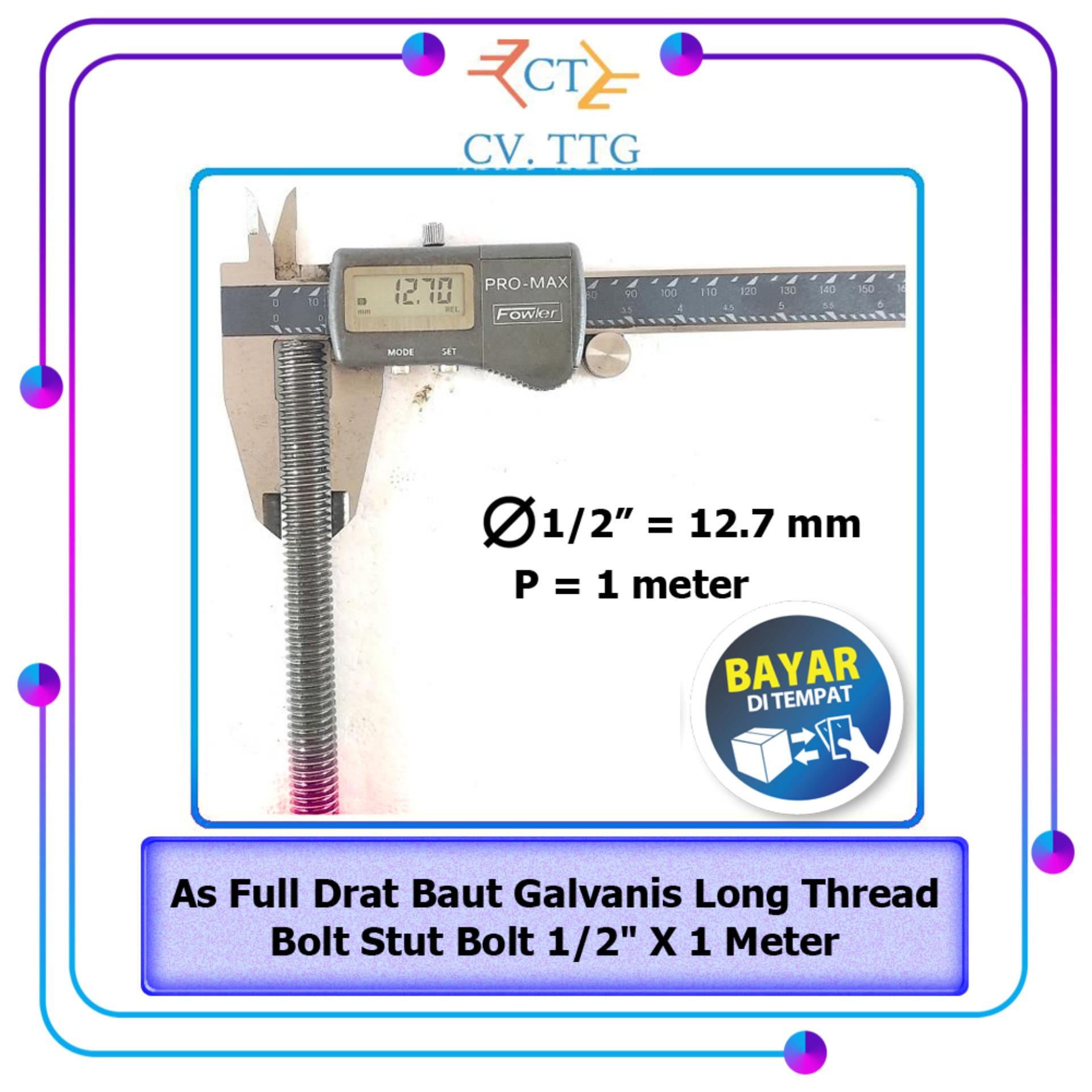 As Full Drat Baut Long Thread Bolt Stut Bolt 1/2 X 1 Meter | Lazada ...