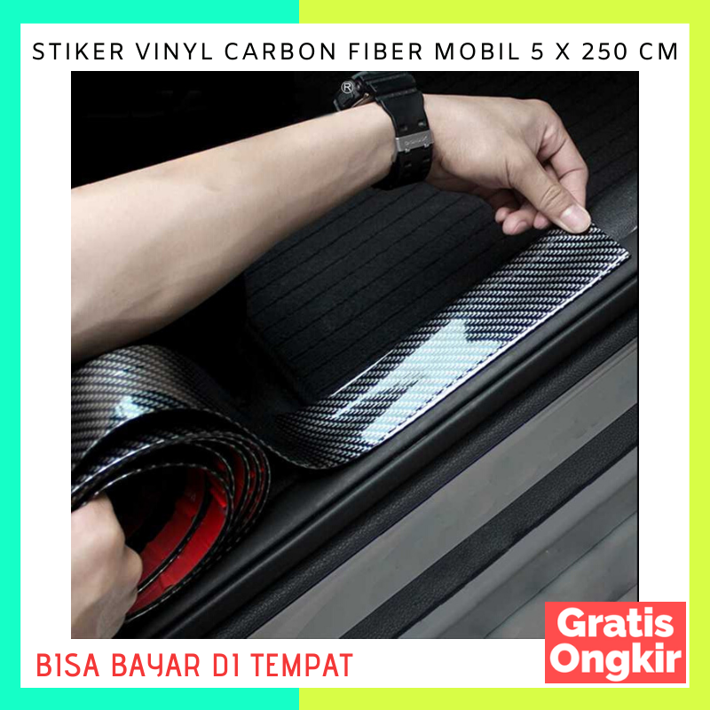 STIKER VINYL CARBON FIBER MOBIL 5 X 250 CM ( stiker vinyl sticker vinil ...