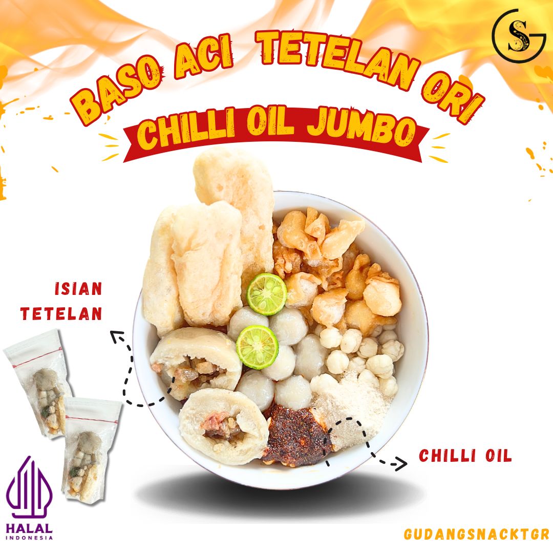 [CHILLI OIL] 1 BUNGKUS BASO ACI TETELAN JUMBO ORI CHILLI OIL ...