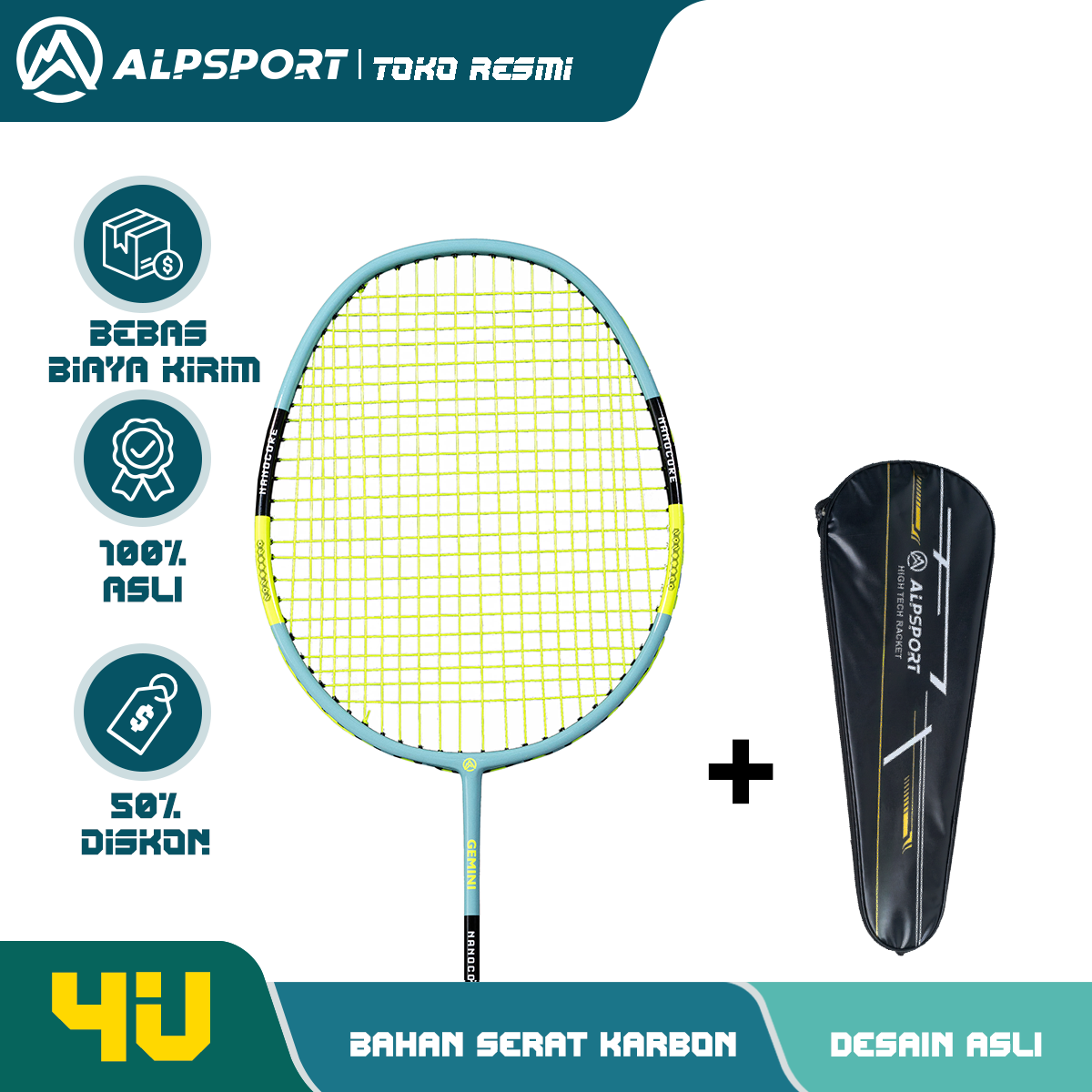 ALPSPORT SZZ100 Raket Bulu Tangkis Toko Unggulan Resmi Asli 4U 24lbs ...