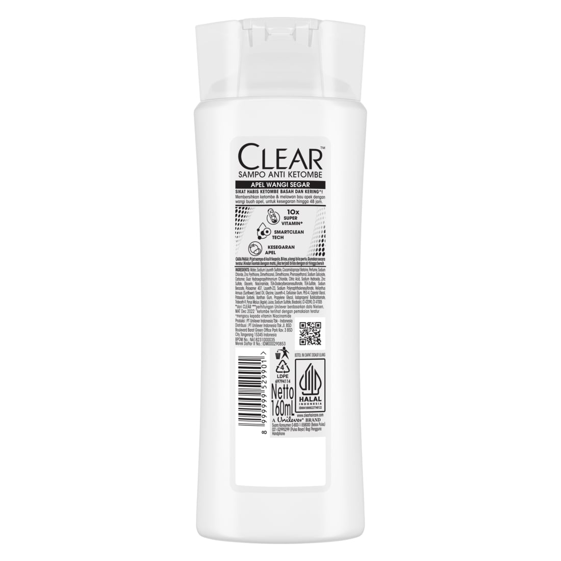 CLEAR Shampoo Anti Ketombe Apel Wangi Segar, Kesegaran Tahan Lama 48 ...