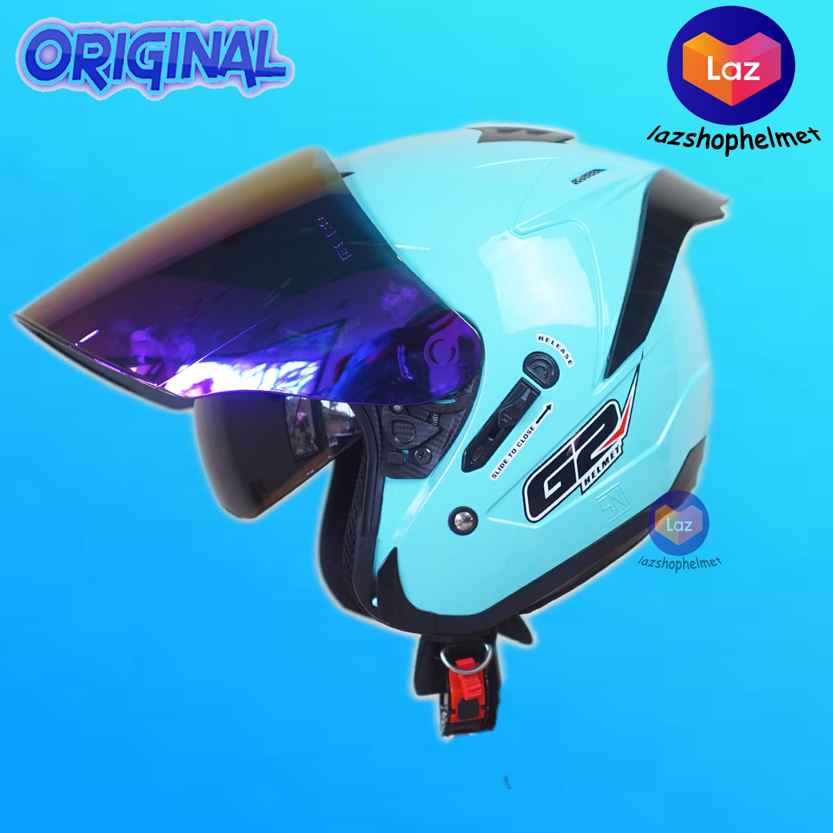 HELM G2 OPTIMAX ORIGINAL DOUBLE KACA (PAKET GANTENG KACA FLAT IRIDIUM ...