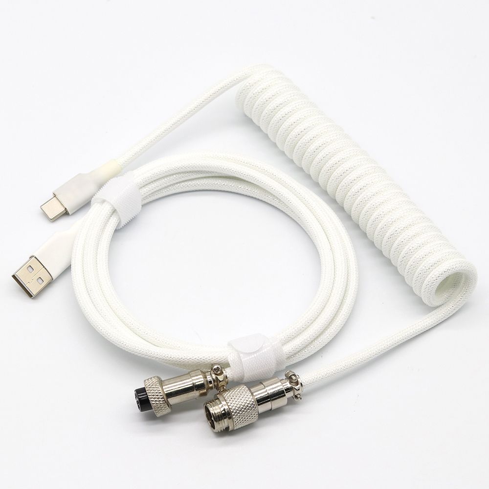 ZIFRIEND Braided Coiling Mechanical Keyboard Aviation Connector Type-C ...