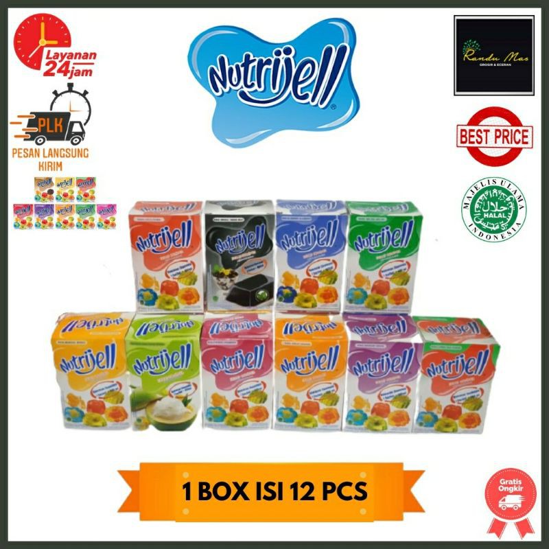 Nutrijell Agar 1 Box Agar-Agar Varian Buah 10gr Nutrijel Rasa Buah ...
