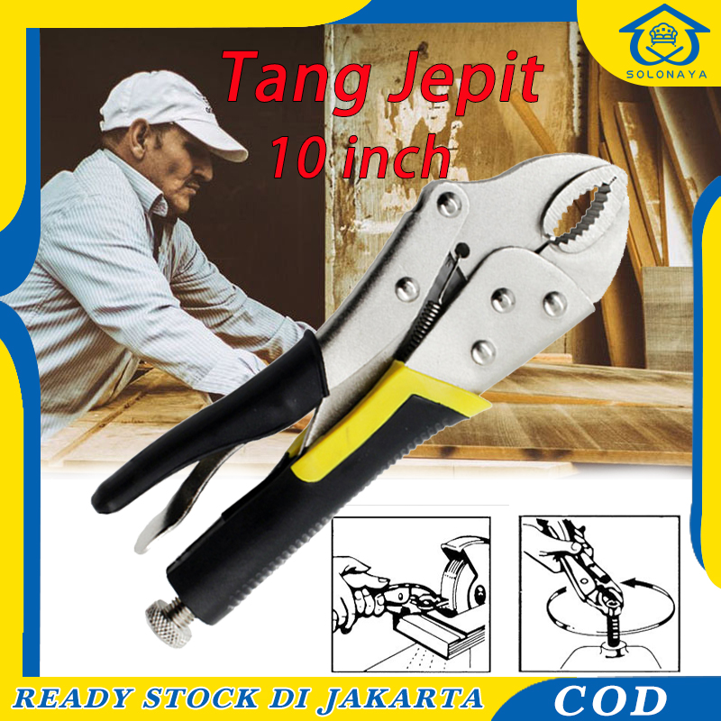 Tang Jepit 10 inch Tang Buaya - Tang Bengkok - Locking plier curve ...