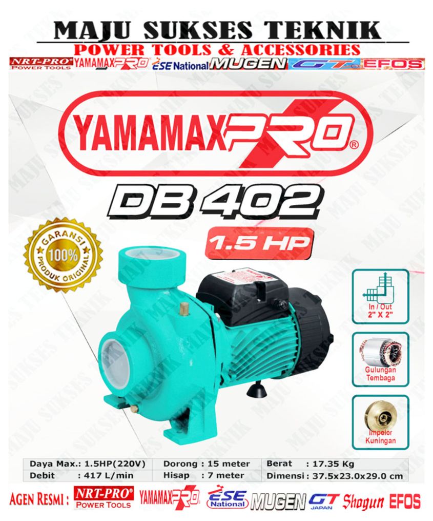 YAMAMAX PRO DB 402 1.5HP POMPA AIR CENTRIFUGAL SENTRIFUGAL 2 INCH POMPA ...