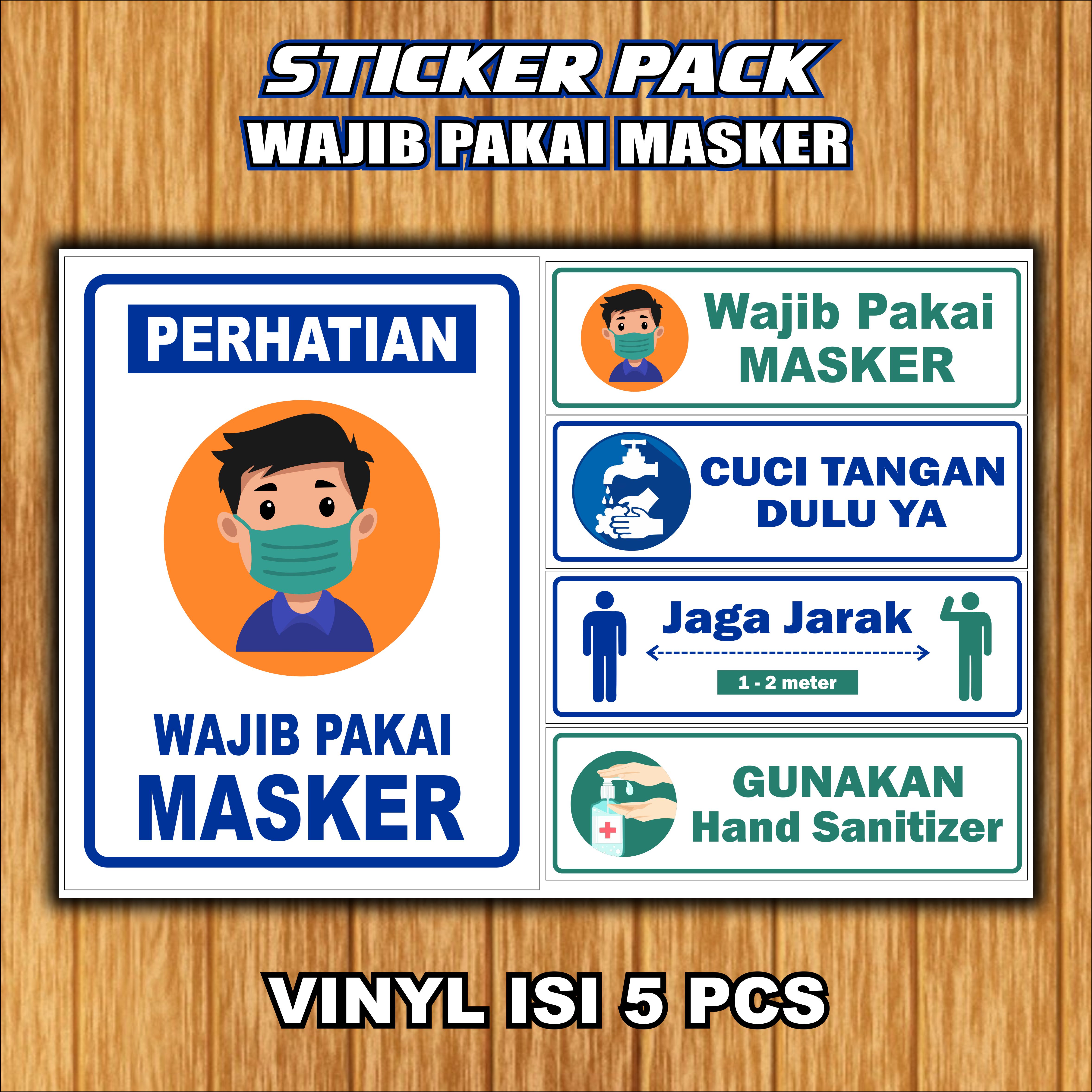 Stiker Wajib Pakai Masker Sticker Dingding Kaca Lazada Indonesia