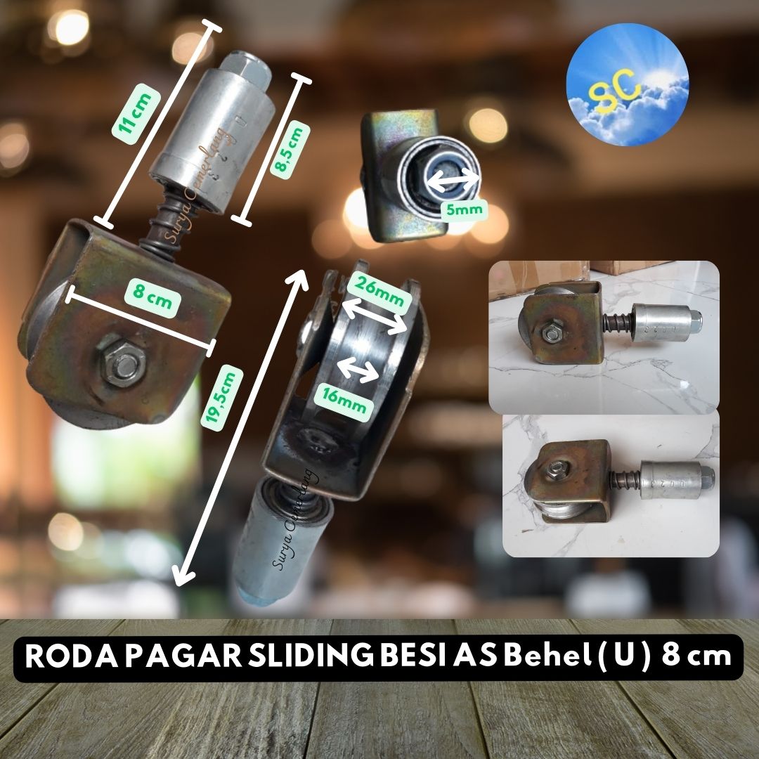 Roda Pagar Sliding BESI Super Behel ( U ) 8 cm | Lazada Indonesia