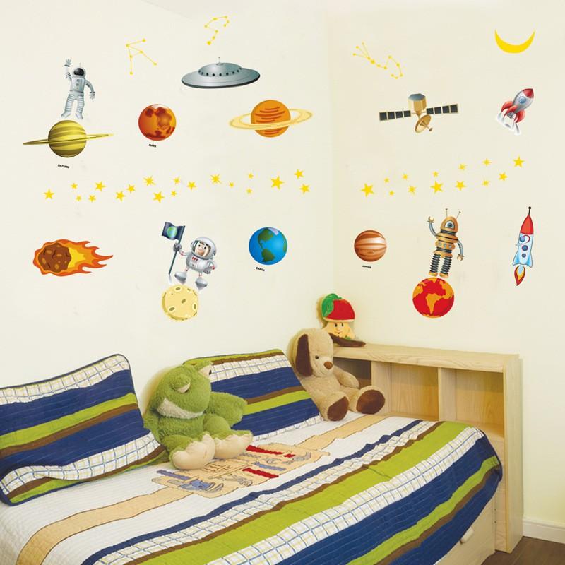 ACIL WALL STICKER / STIKER DINDING PLANET LUAR ANGKASA ASTRONOT STUDY ...