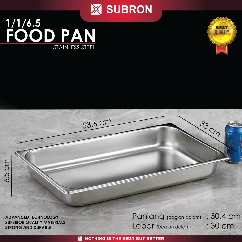 SUBRON gastronom Food pan 1/1/ ke dalam 6.5cm wadah penyimpan stainless ...