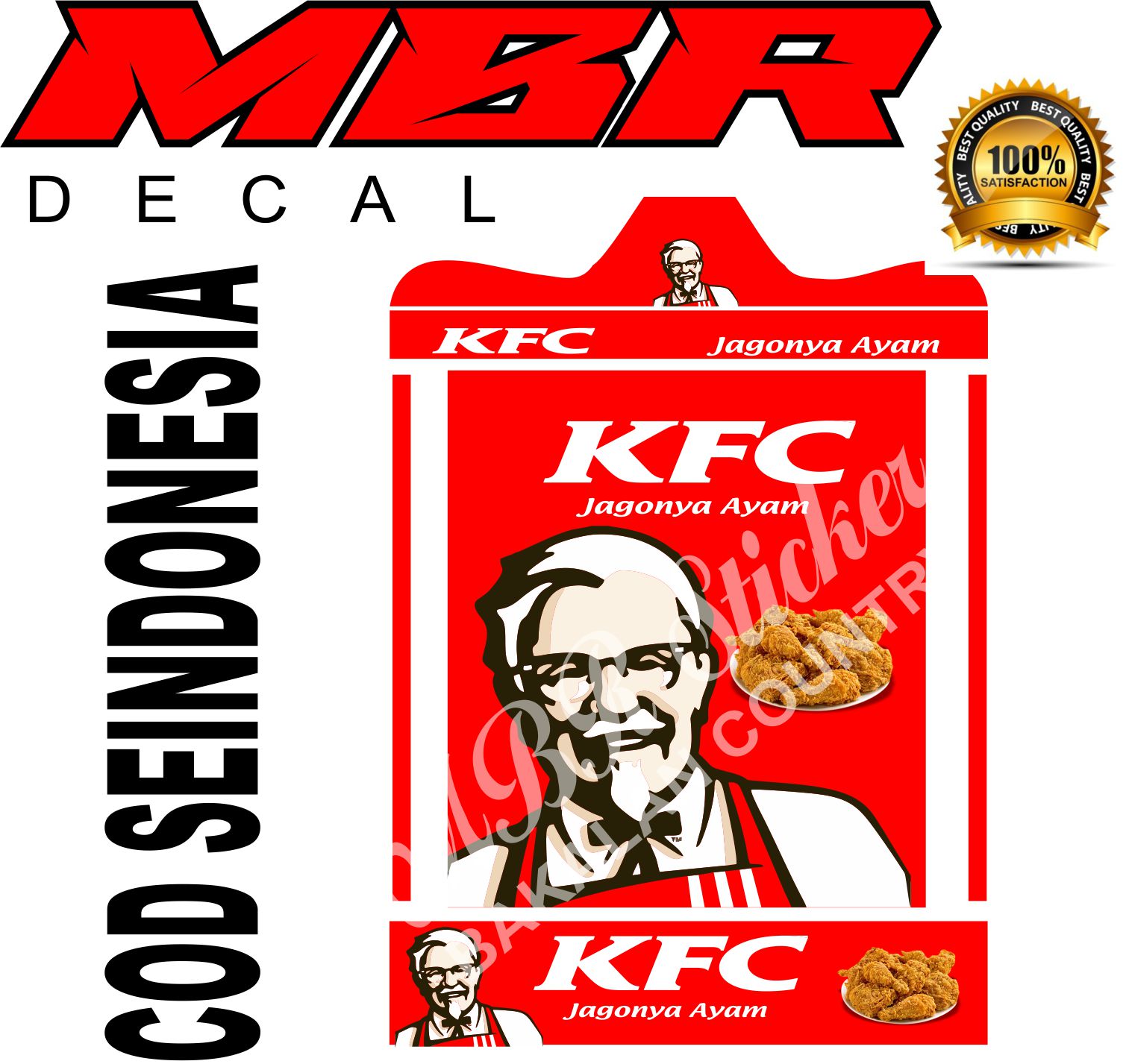 Stiker sangkar/decal sangkar kotak kfc kosan koper raplika | Lazada ...