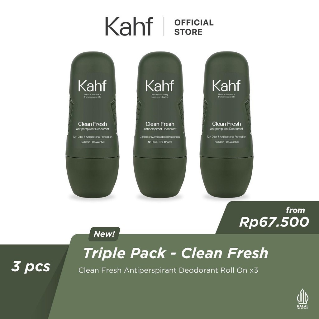 KAHF Antiperspirant Deodorant Roll On 45ML All Varian Triple Pack ...