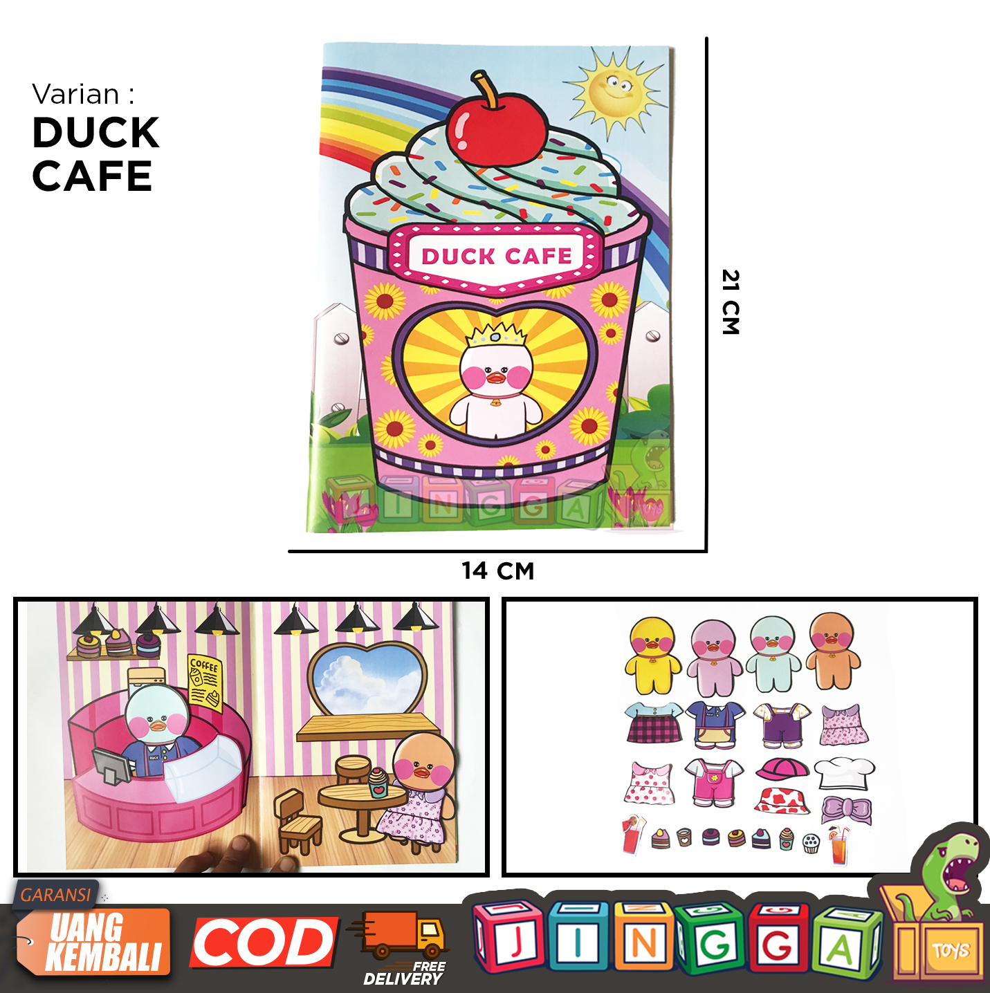 BEBEK KERTAS MAINAN EDUKASI ANAK PEREMPUAN BONEKA KERTAS PAPER DUCK DIY ...
